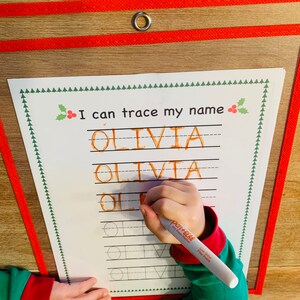 Personalized Christmas Tracing Worksheets, Name, Numbers, Shapes ...