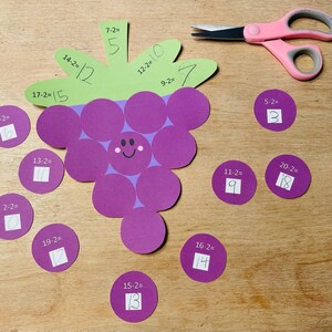 First Grade Math Craft, Grade 1 Subtraction Worksheets, Math Fruit ...
