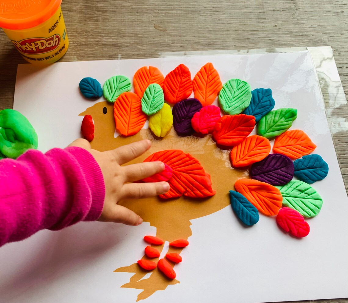 Thanksgiving Playdough Mats Fall Counting Mats Sensory Play - Etsy