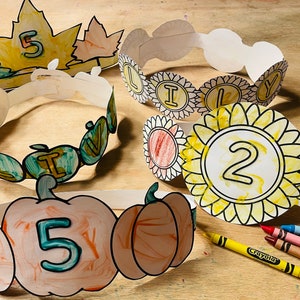 Fall Paper Crowns, Fall Coloring Crowns, Autumn Leaf Coloring Crowns ...