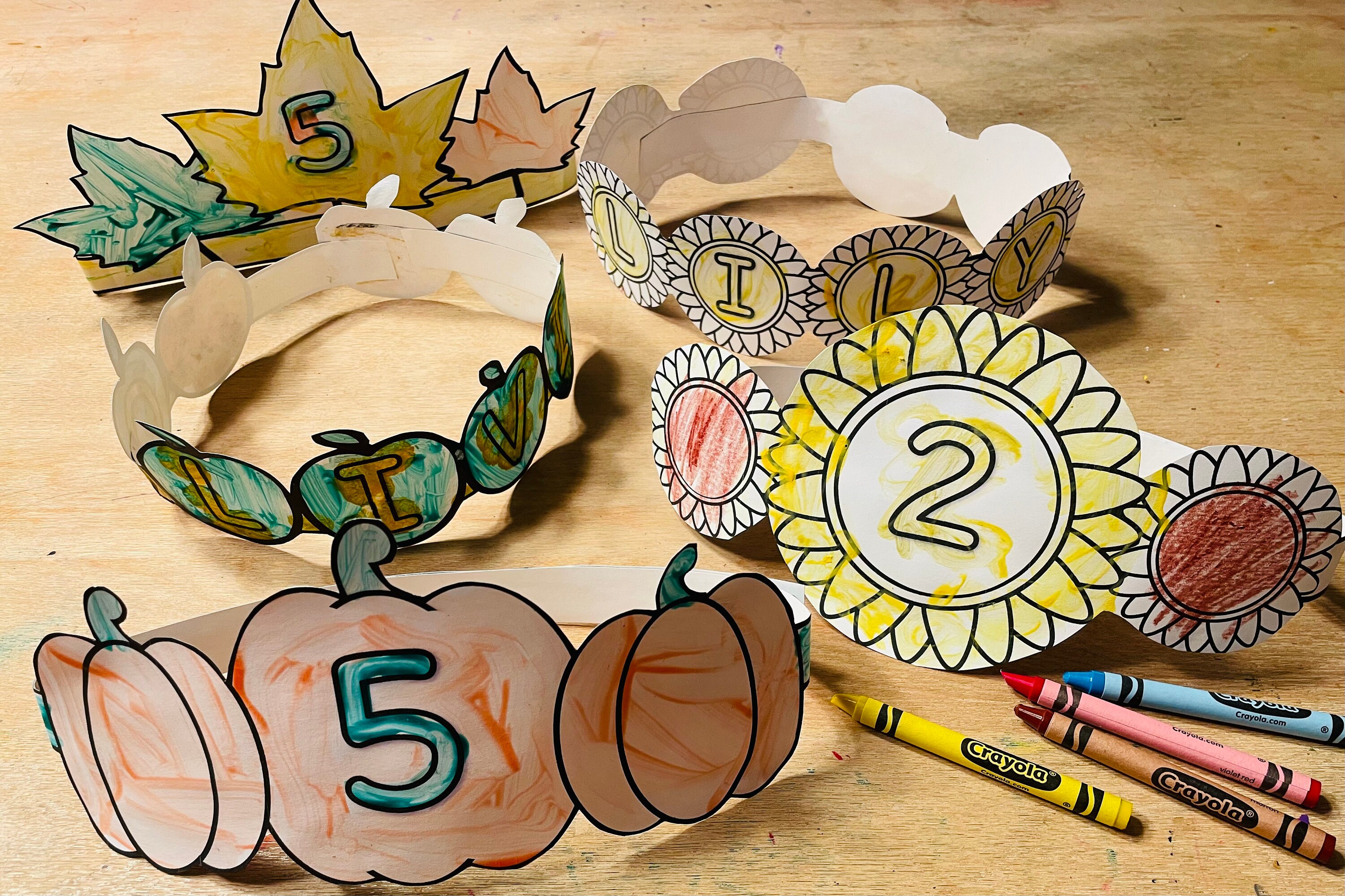 Fall Paper Crowns, Fall Coloring Crowns, Autumn Leaf Coloring Crowns ...