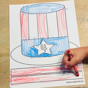 Uncle Sam Hat Craft, Patriotic Paper Hat, Americana Hat Craft, Fourth ...