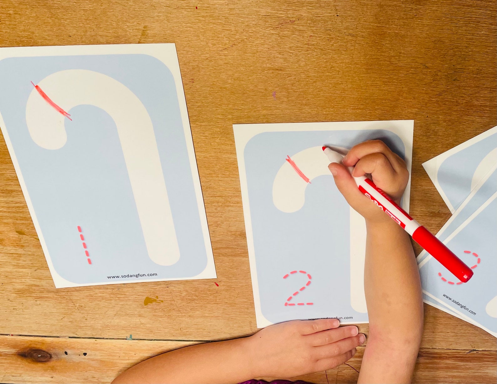 Winter Number Trace and Count Mats, Winter Math Mat, Counting Cards ...