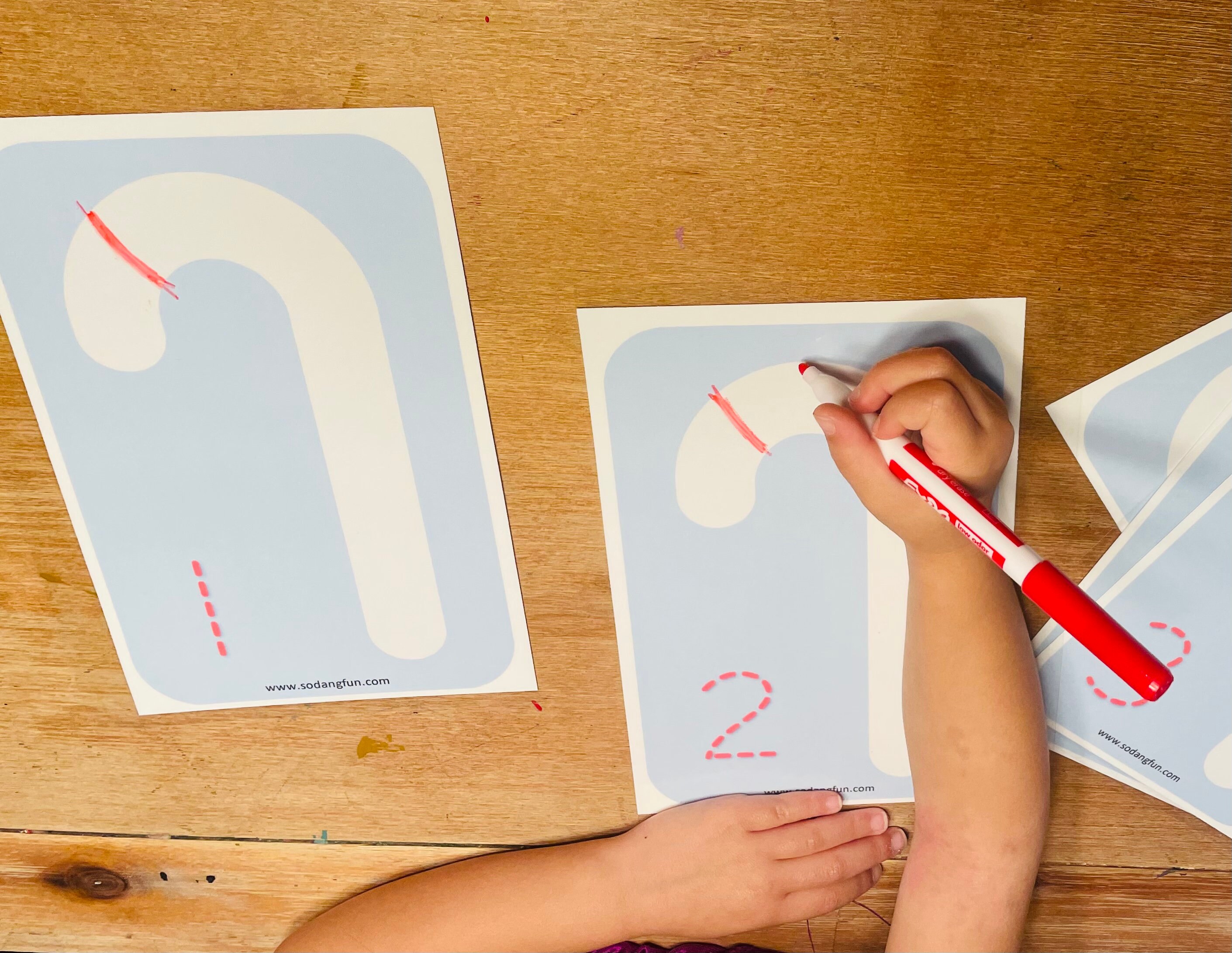 Winter Number Trace and Count Mats, Winter Math Mat, Counting Cards ...