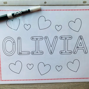 Personalized Name Tracing, Letter Formation, Heart Shape Tracing ...