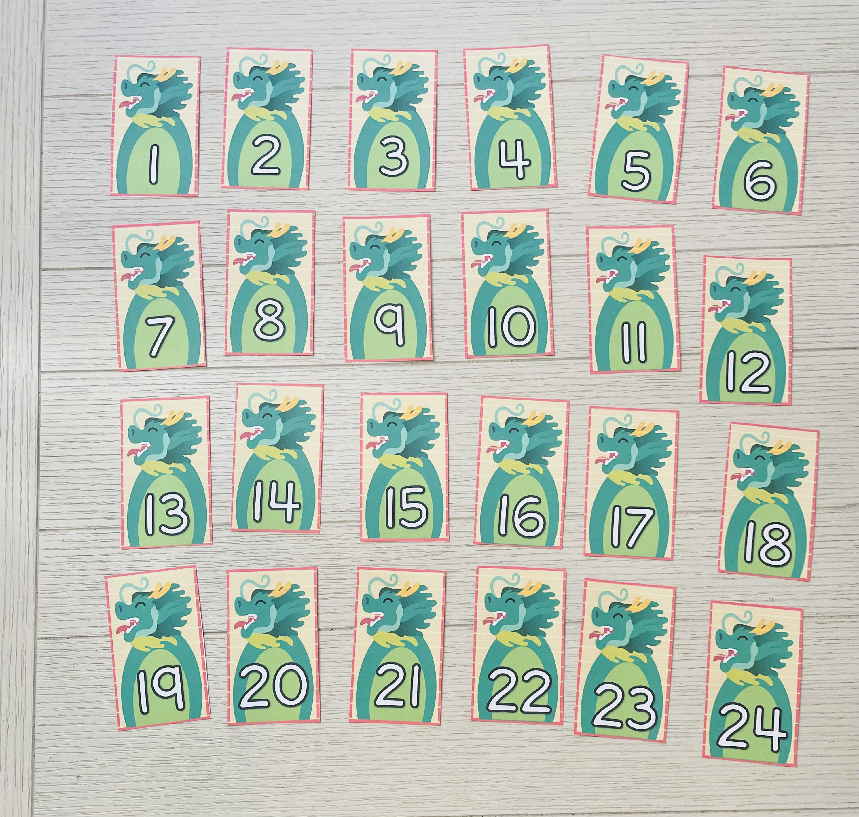 Lunar New Year Sensory I Spy and Dragon Fine Motor Counting Cards 1-24 ...