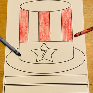 Uncle Sam Hat Craft, Patriotic Paper Hat, Americana Hat Craft, Fourth ...