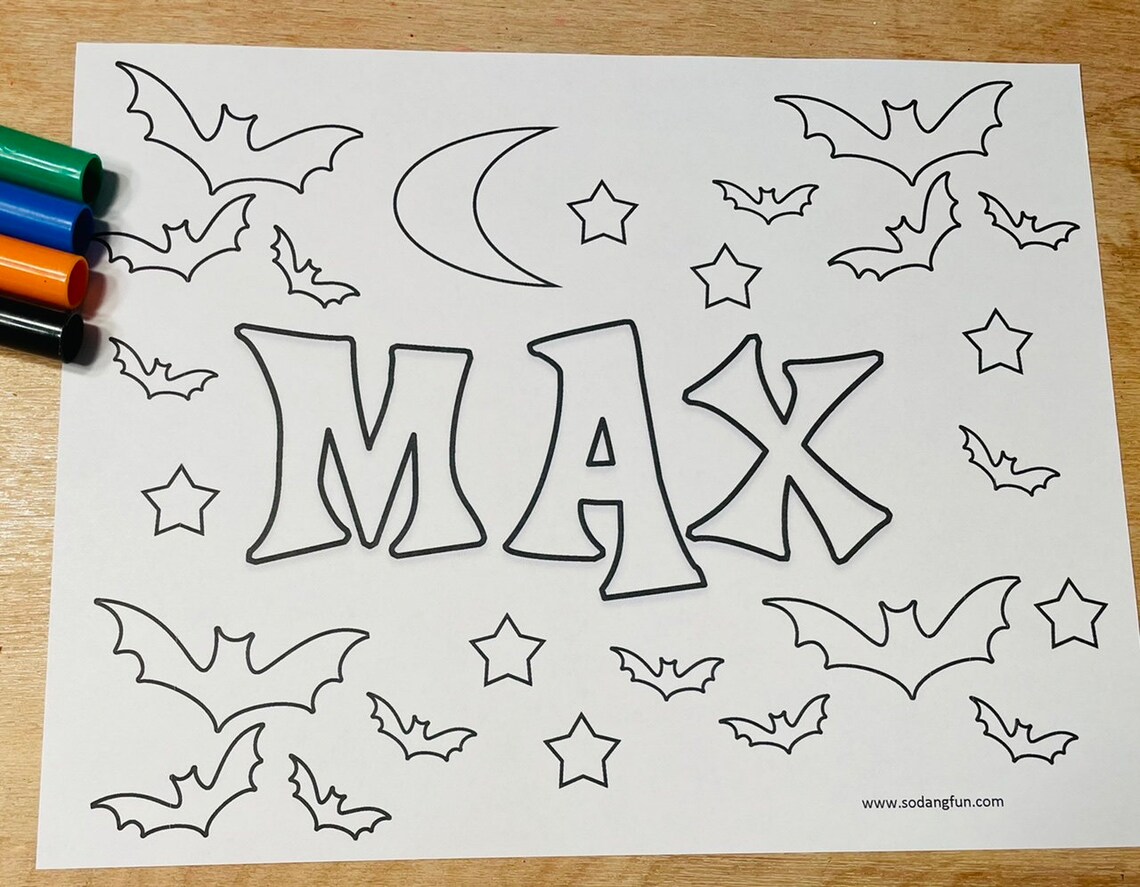 Personalized Halloween Coloring Pages Custom Fall Coloring - Etsy