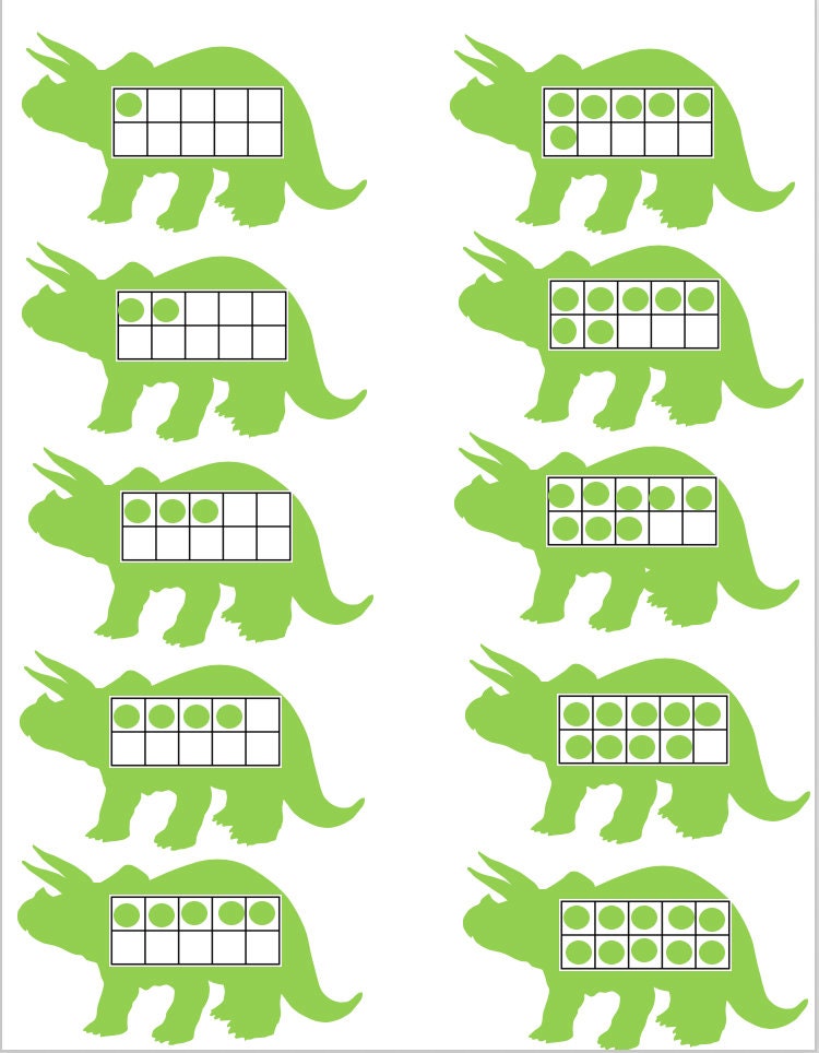 Number Sense Bundle, 10 Frames, Tally Marks, Dinosaur Counting Mats ...