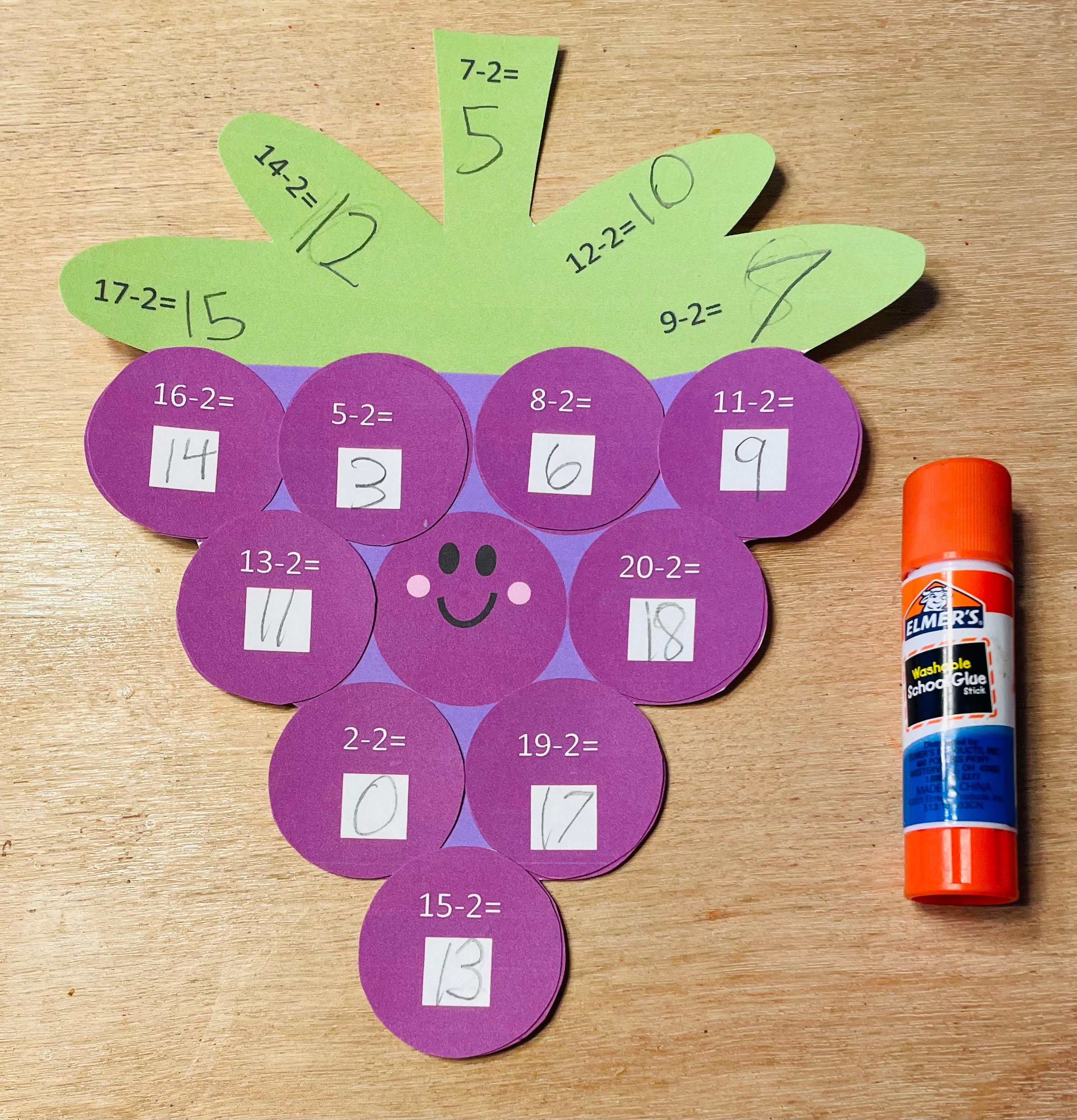 First Grade Math Craft, Grade 1 Subtraction Worksheets, Math Fruit ...