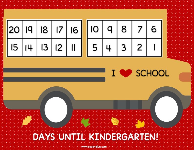 Back to School Countdown All Grades, Back to School Activity for Kids ...