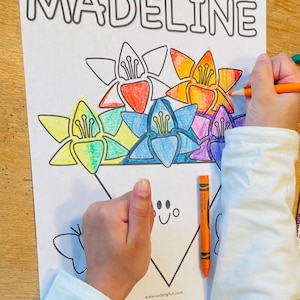 Personalized Easter Coloring Pages, Spring Activity for Kids, Printable ...