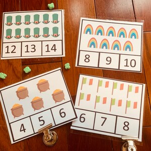 Saint Patrick's Day Counting Clip Cards 1 to 20 and I Spy (easy and ...