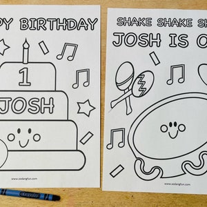 Personalized Music Birthday Coloring Pages, Music Birthday Coloring ...