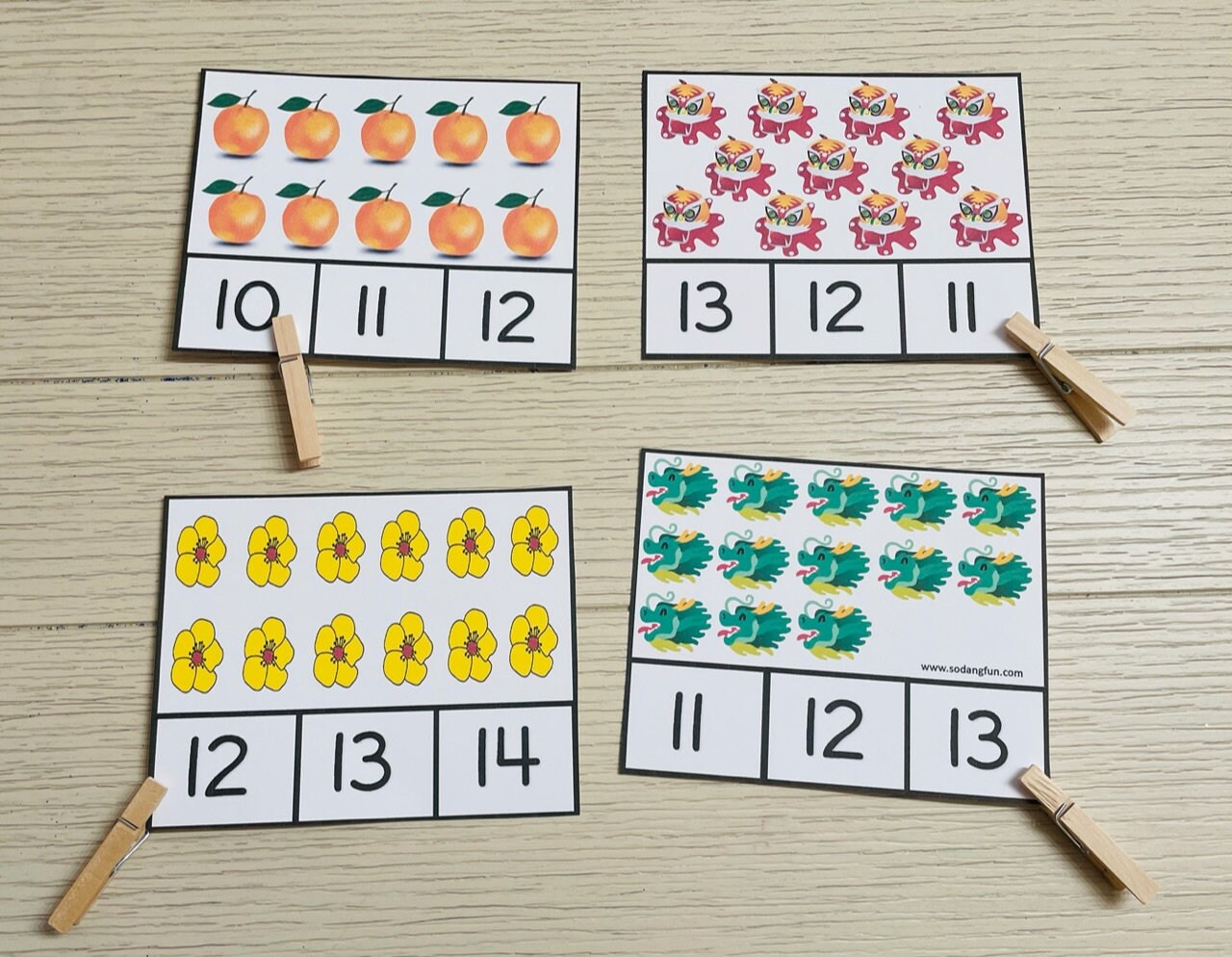 Lunar New Year I Spy and Count and Clip Cards 1-20, Year of the Dragon ...