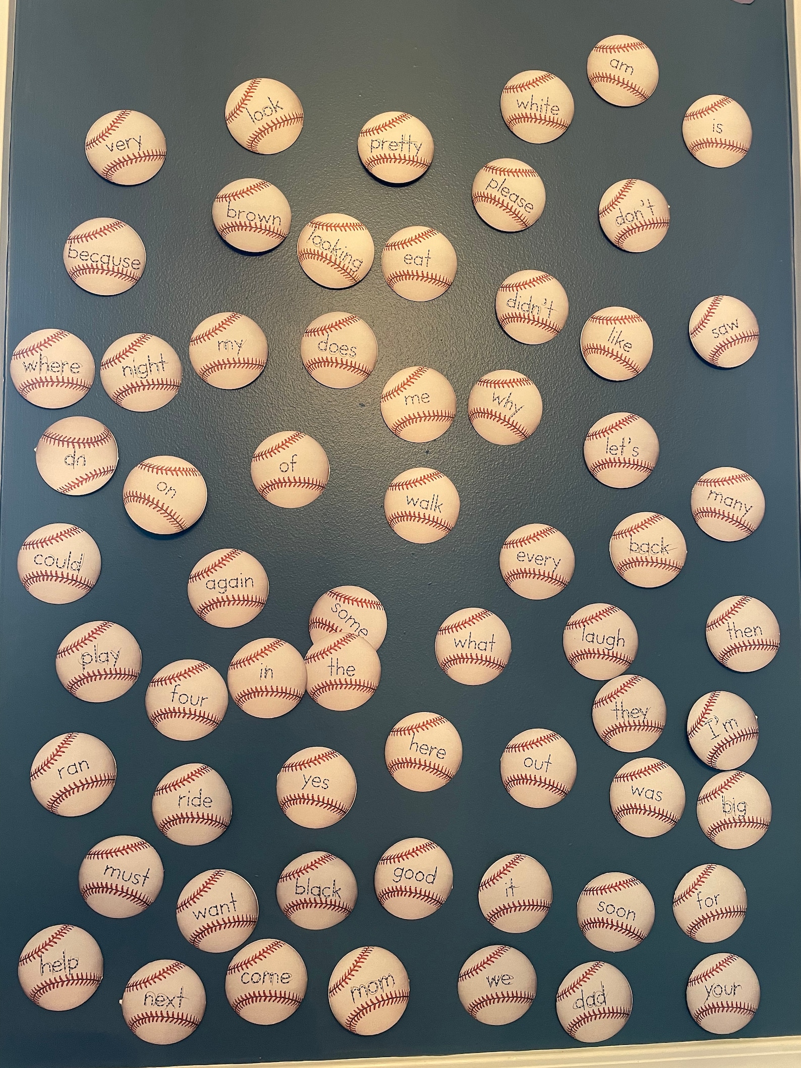 Word Wall Baseballs Sight Words for Kindergarten and First - Etsy