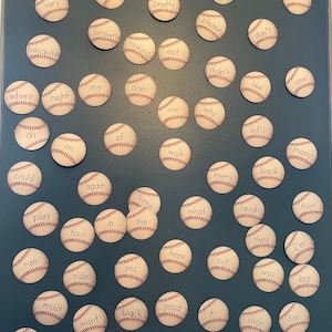 Word Wall Baseballs, Sight Words for Kindergarten and First Grade, High ...