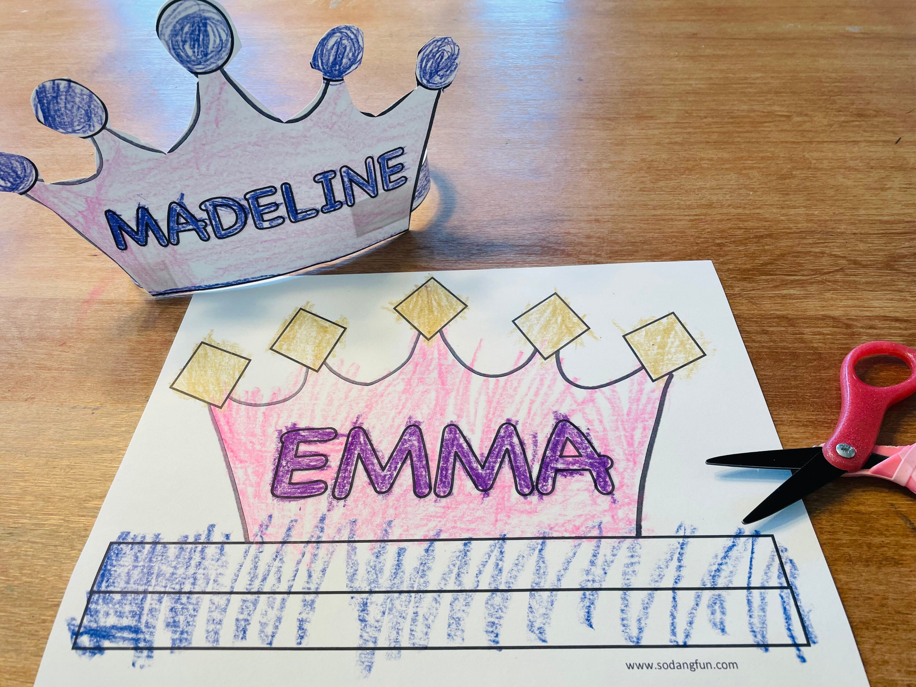 Personalized Paper Crowns, Printable Custom Crowns to Color, Princess ...