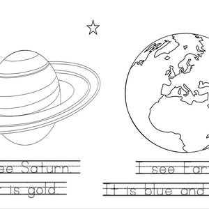 Personalized Astronaut Coloring Page with Planet Mini Coloring | Etsy