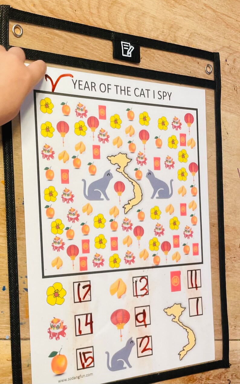 Lunar New Year I Spy and Count and Clip Cards 1-20 Year of - Etsy