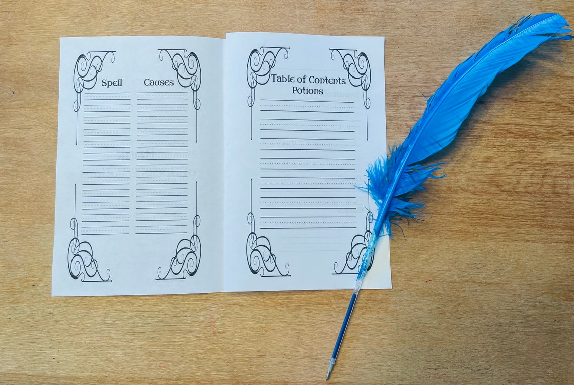 Spell and Potions Book Printable Writing Activity for Kids | Etsy