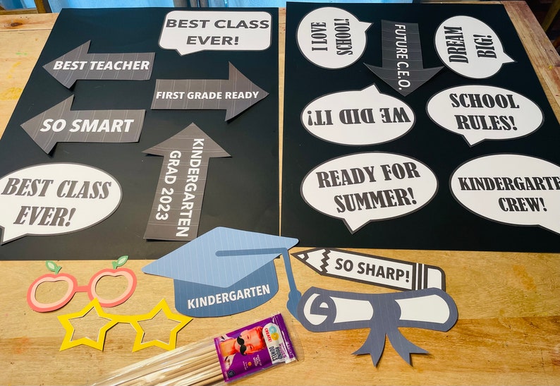 Graduation Photo Props, Personalized Last Day of School Photo Props ...