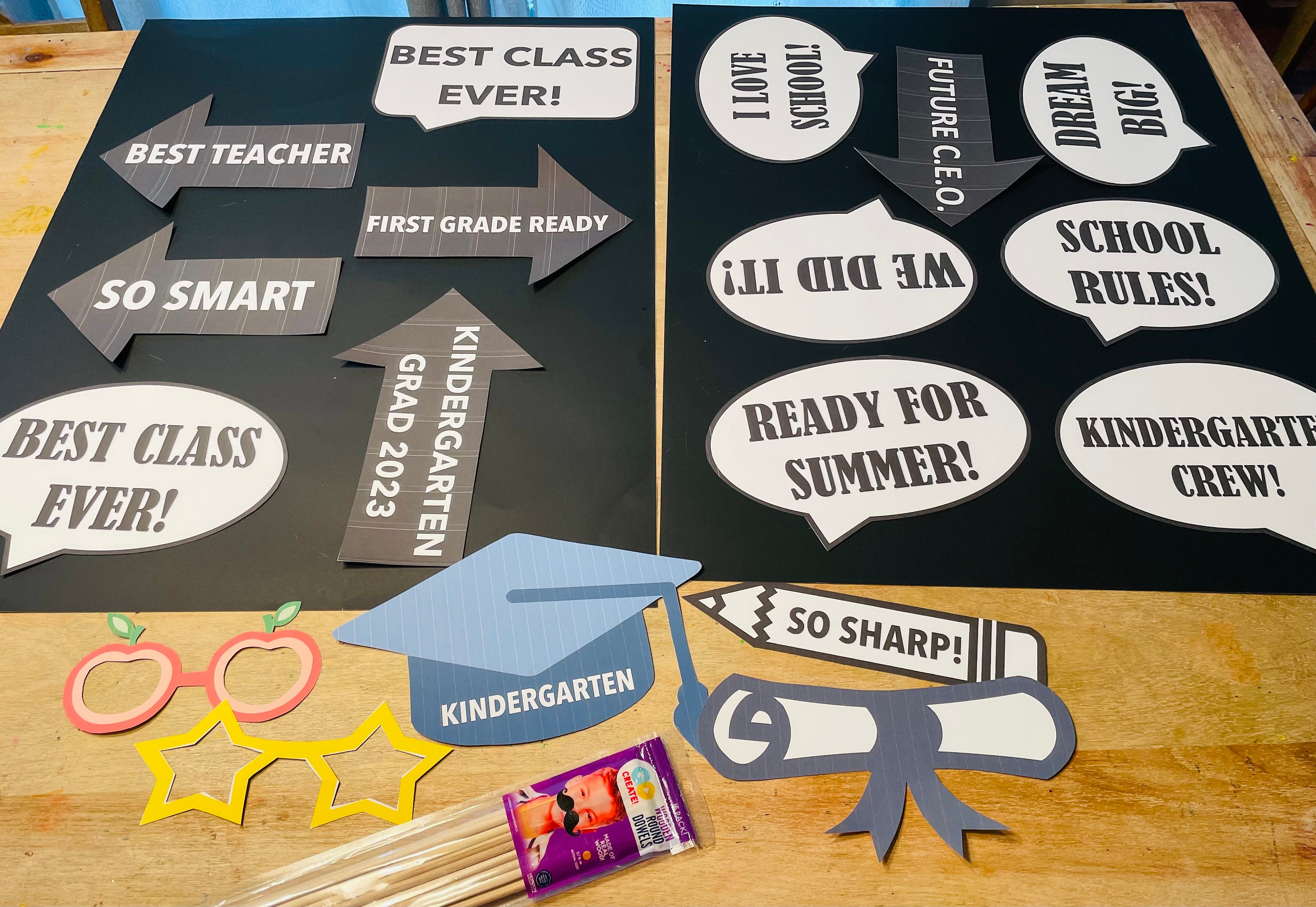 Graduation Photo Props, Personalized Last Day of School Photo Props ...