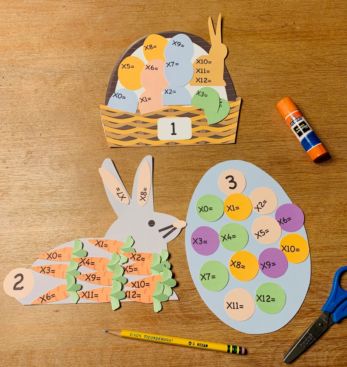Easter Math Activity Multiplication Craft Printable Easter - Etsy