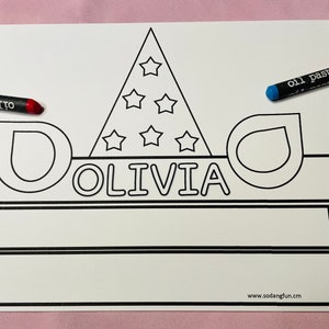 Personalized Unicorn Coloring Crowns, Unicorn Paper Crowns, Unicorn ...