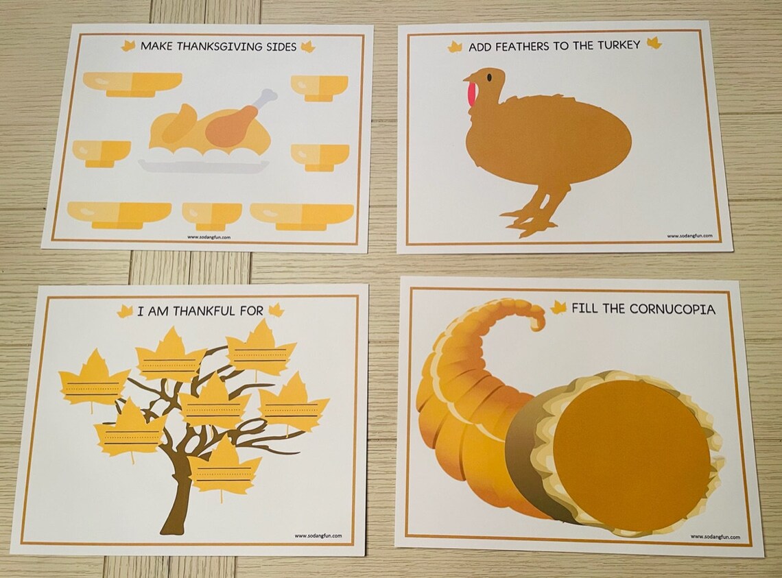 Thanksgiving Playdough Mats, Fall Counting Mats, Sensory Play Mats ...