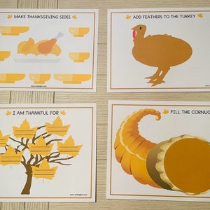 Thanksgiving Playdough Mats, Fall Counting Mats, Sensory Play Mats ...