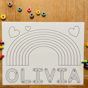 Rainbow Write Your Name Worksheets and Craft, Personalized Rainbow ...