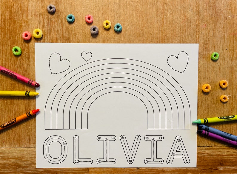 Rainbow Write Your Name Worksheets and Craft Personalized - Etsy