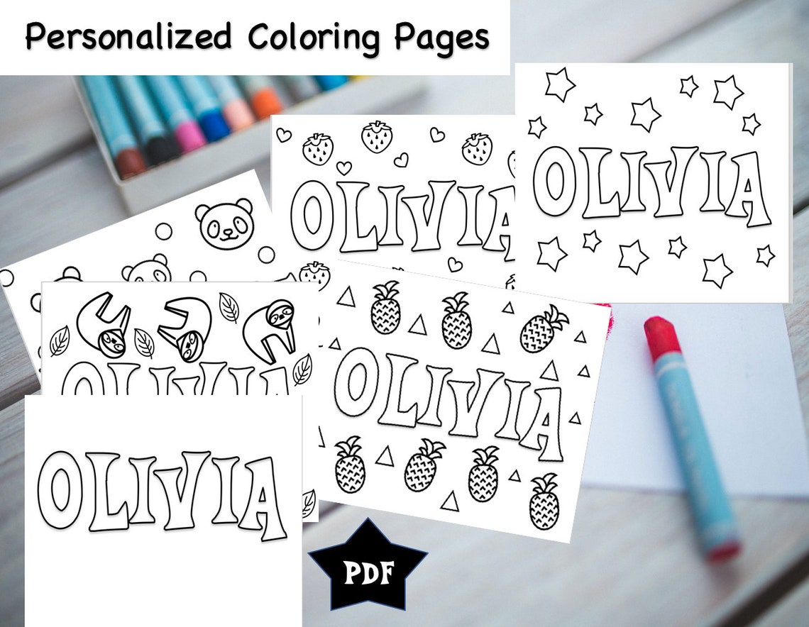 Personalized Coloring Pages Name Doodle Coloring Custom | Etsy