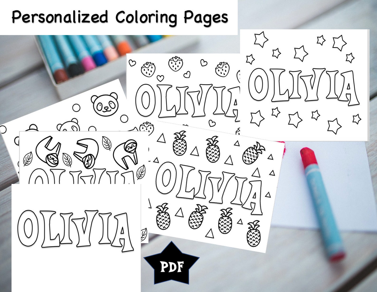 Personalized Coloring Pages Name Doodle Coloring Custom - Etsy