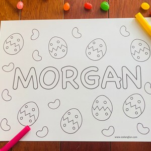 Personalized Easter Coloring Pages Spring Activity for Kids - Etsy