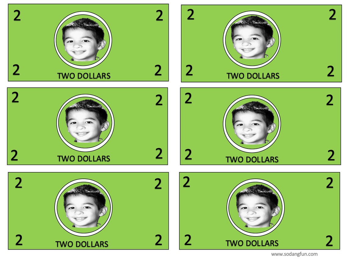 Personalized Play Money, Custom Pretend Money, Printable Play Dollars ...