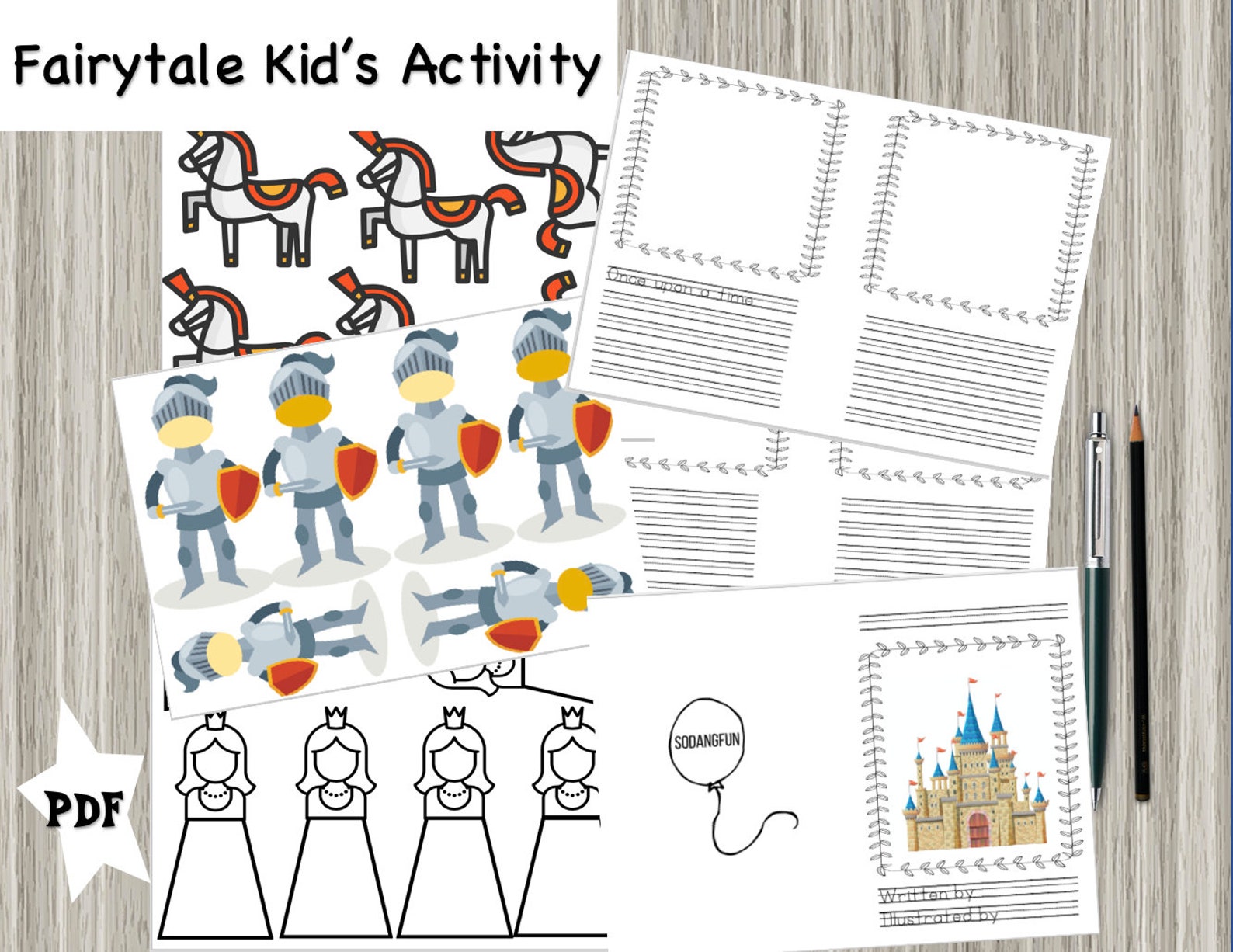 Printable Fairy Tale Book Template With Popsicle Stick Puppet Cut Outs ...