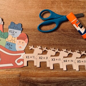 Christmas Math Activity, Multiplication Craft Printable, Christmas ...