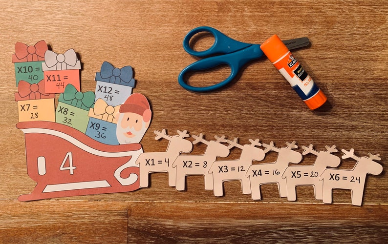 Christmas Math Activity, Multiplication Craft Printable, Christmas ...