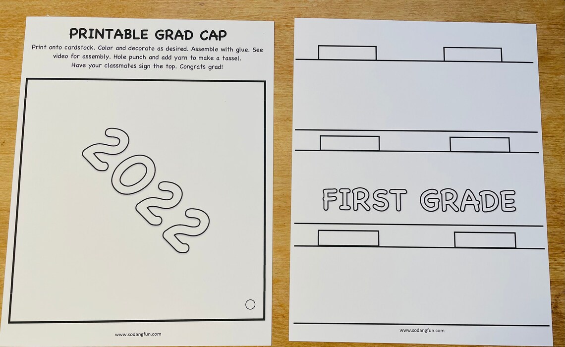 Printable Grad Cap Paper Graduation Hat Craft Personalized | Etsy