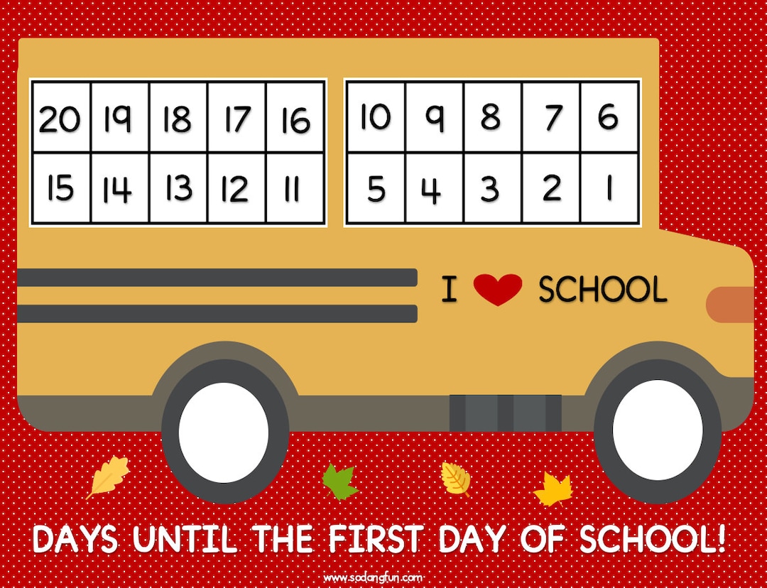 Back to School Countdown All Grades, Back to School Activity for Kids ...