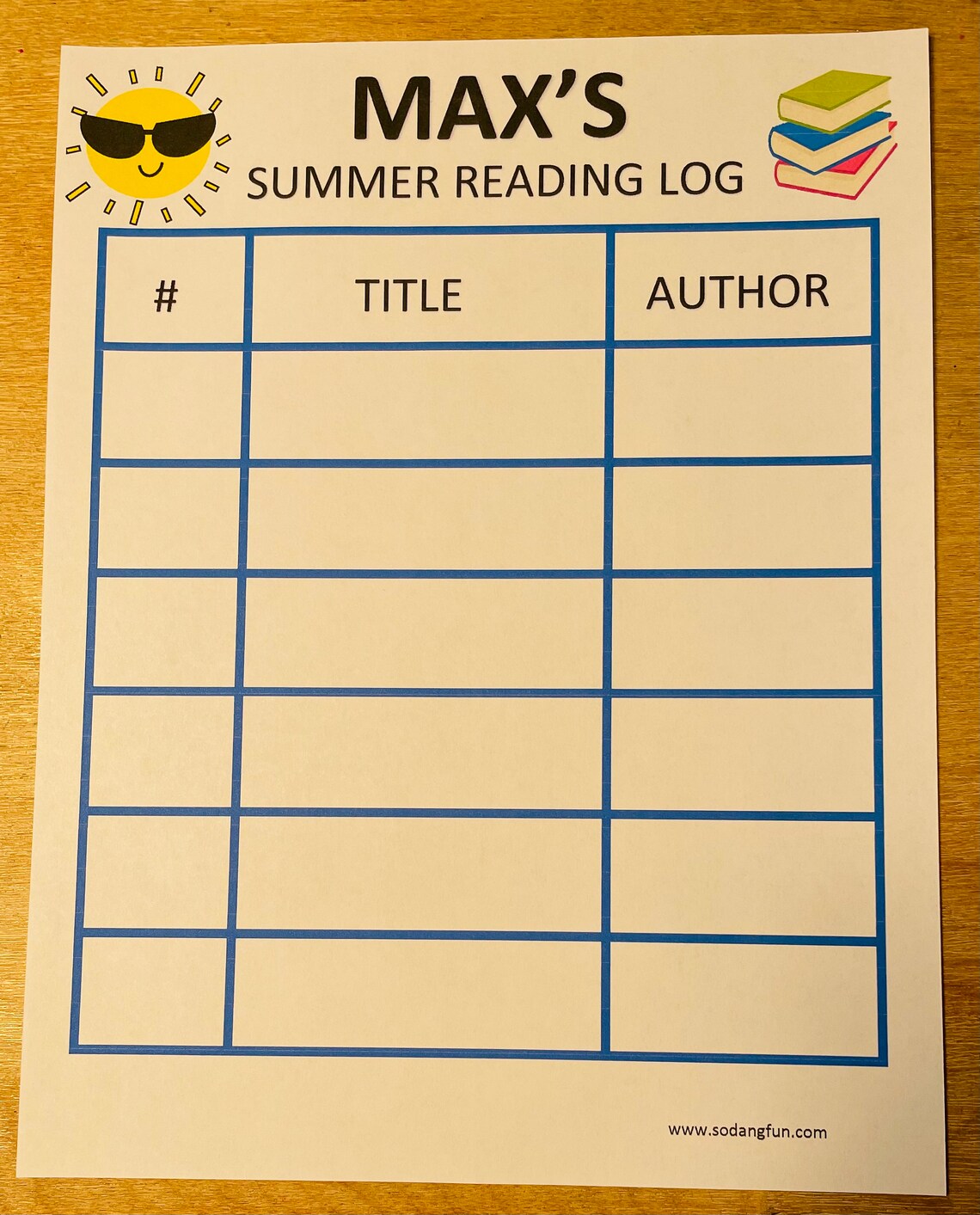 Summer Reading Log, Personalized Summer Reading, Book Report Template ...