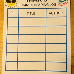 Summer Reading Log, Personalized Summer Reading, Book Report Template ...