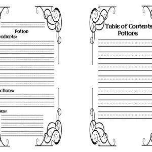 Spell and Potions Book, Printable Writing Activity for Kids, Halloween ...