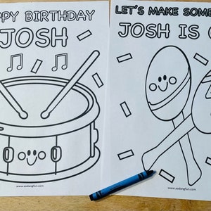 Personalized Music Birthday Coloring Pages, Music Birthday Coloring ...