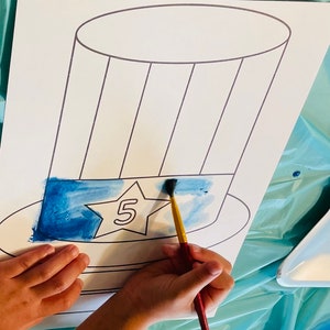 Uncle Sam Hat Craft, Patriotic Paper Hat, Americana Hat Craft, Fourth ...