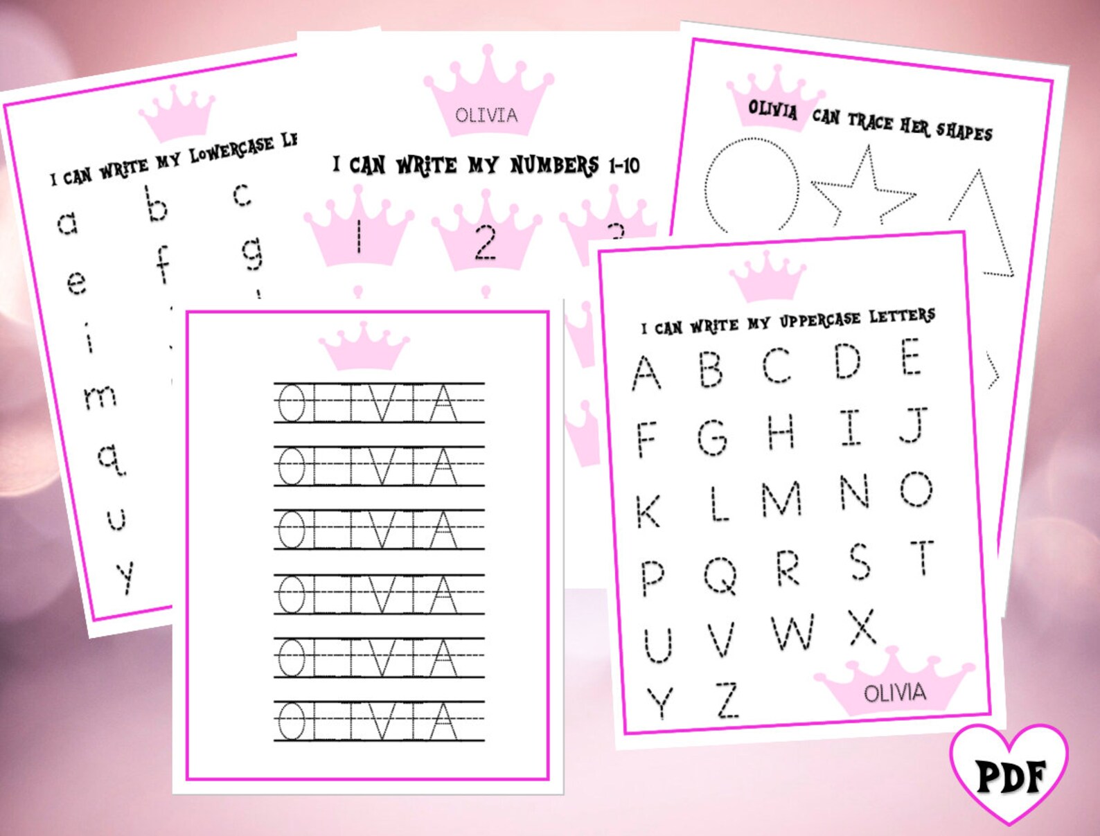 Custom Name Tracing Practice Personalized Princess Tracing | Etsy