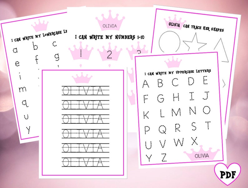Custom Name Tracing Practice Personalized Princess Tracing - Etsy