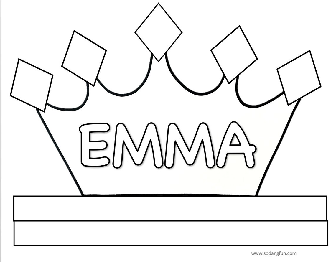 Personalized Paper Crowns Printable Custom Crowns to Color - Etsy